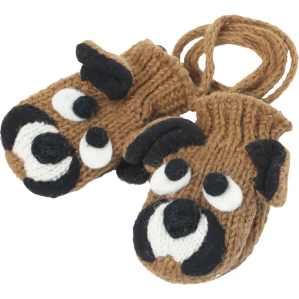 NIRVANNA DESIGNS Bulldog Mittens - Brown