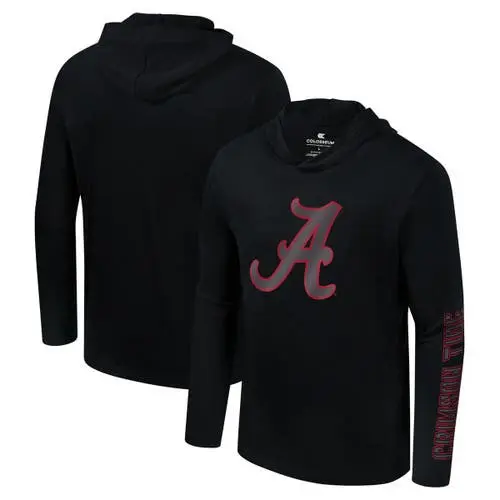 COLOSSEUM Alabama Crimson Tide Color Pop Active Blend 2-hit Long Sleeve Hooded T-shirt - Black