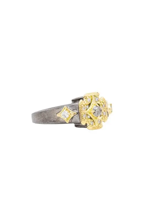 Armenta Two-tone Sapphire Ring - Silver/ Gold
