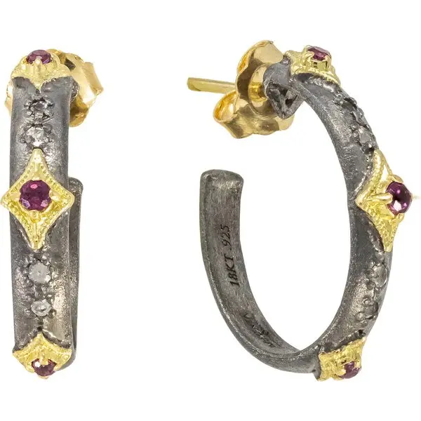 Armenta Garnet Crivelli Hoop Earrings - Purple