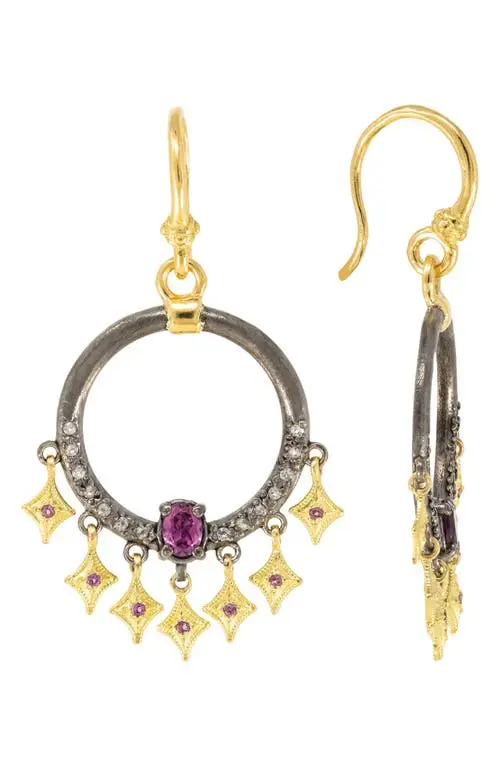 Armenta Garnet Chandelier Earrings - Purple