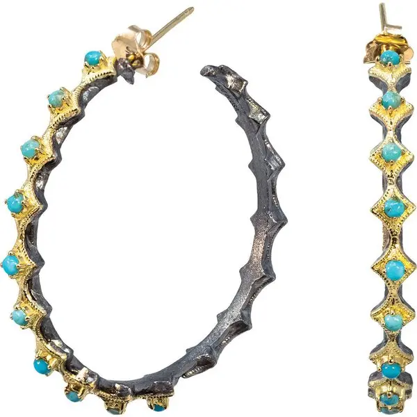 Armenta Hoop Earrings - Turquoise