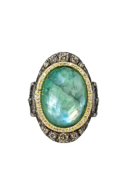 Armenta Emerald Triplet Diamond Ring - Green
