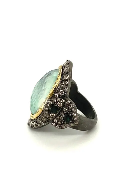 Armenta Emerald Triplet Diamond Ring