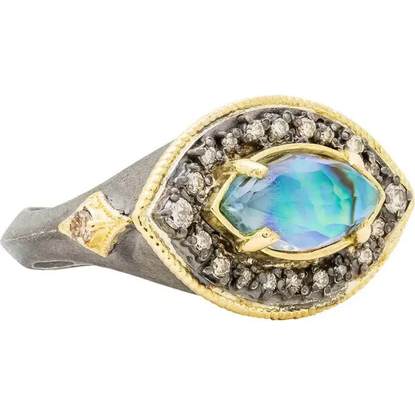 Armenta Mother-of-pearl And Diamond Ring - Blue