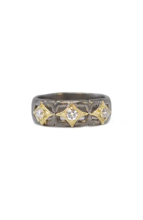 Armenta Crivielle Diamond Band Ring - Silver/ Gold
