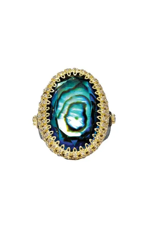 Armenta Mother-of-pearl And Diamond Statement Ring - Blue