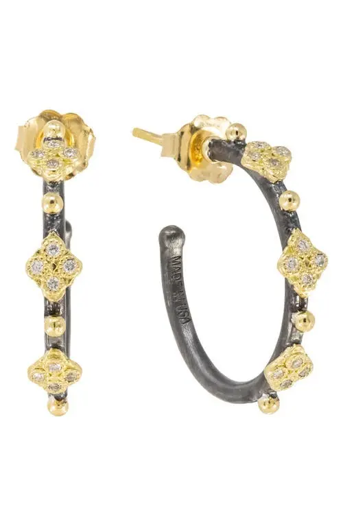 Armenta Diamond Hoop Earrings - Silver/gold