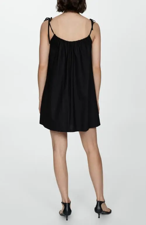 Mango Tie Strap Shift Mini Dress