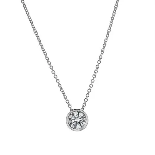LUVMYJEWELRY Carlyle 0.50 Ctw Lab Grown Diamond Pendant Necklace - 14k White Gold