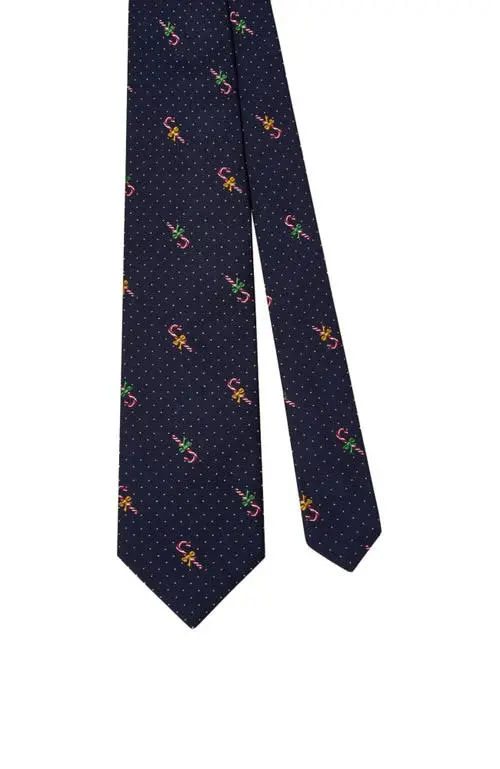 Robert Talbott Candy Cane Best Of Class Necktie - Navy