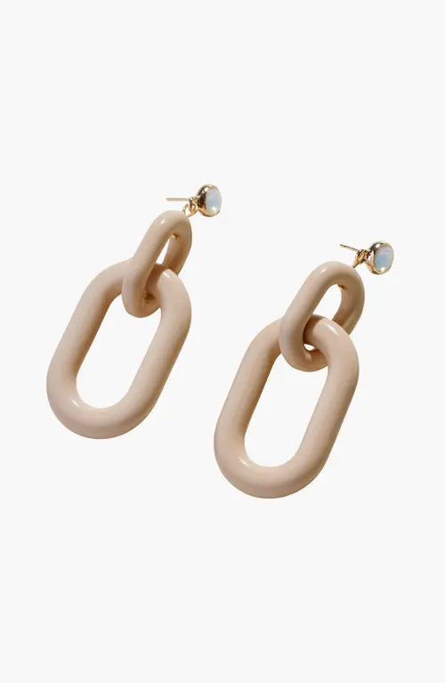 NICKEL & SUEDE Bianca Acrylic Statement Earrings - Natural Beige