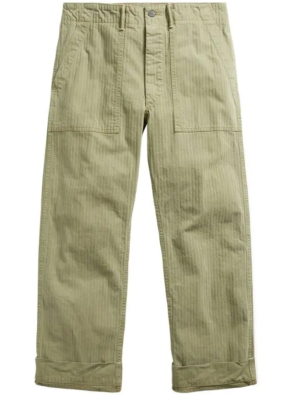 Ralph Lauren Striped Straight-leg Cotton Trousers