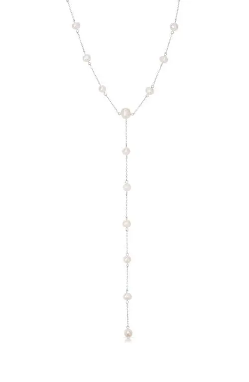 Ettika Dripping Freshwater Pearl Y-necklace - Silver