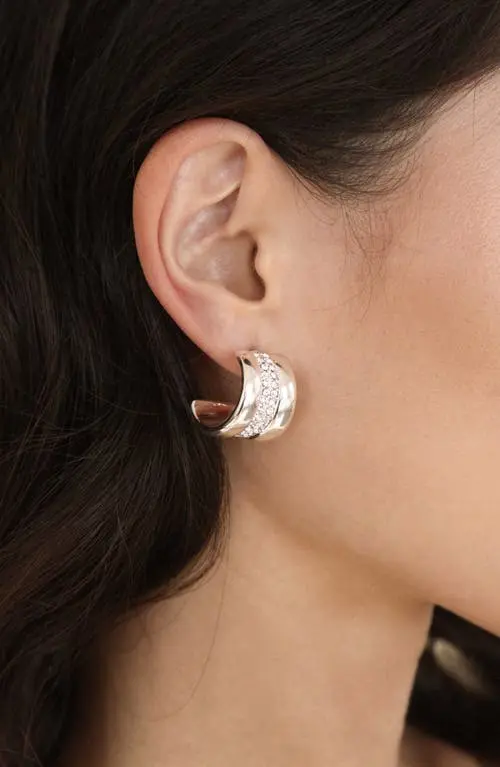 Ettika Pavé Center Hoop Earrings