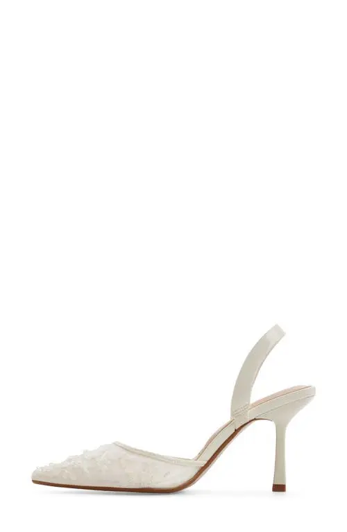 Aldo Brusanti Pointed Toe Slingback Pump - White Mesh