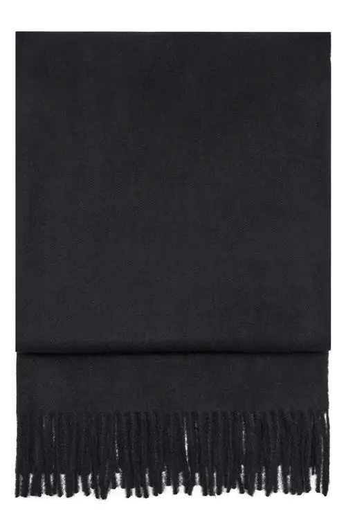 Mango Fringed Scarf - Black