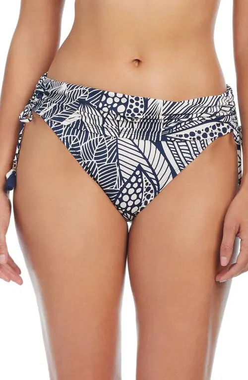 BLEU BY ROD BEATTIE Bali Breeze Shirred Hipster Bikini Bottom - Midnight