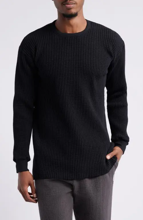 STANDARD ISSUE Thermal Knit Long Sleeve T-shirt - Black