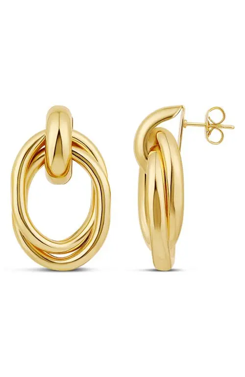 SHYMI Twisted Oval Drop Earrings - Gold