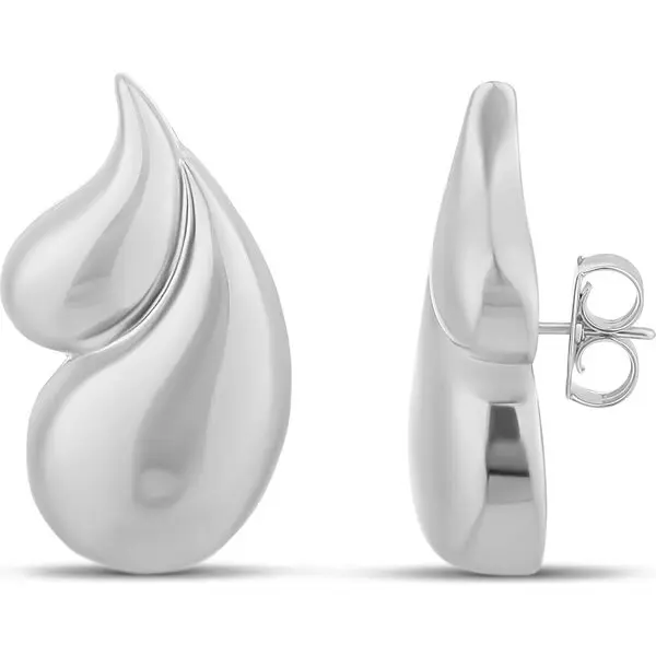 SHYMI Double Teardrop Stud Earrings - Silver