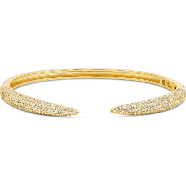 SHYMI Cubic Zirconia Pavé Open Claw Cuff Bracelet - Gold