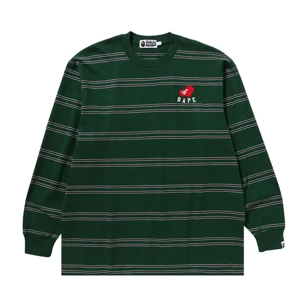 A BATHING APE Ape Heart Hoop Long-sleeve Tee - Green