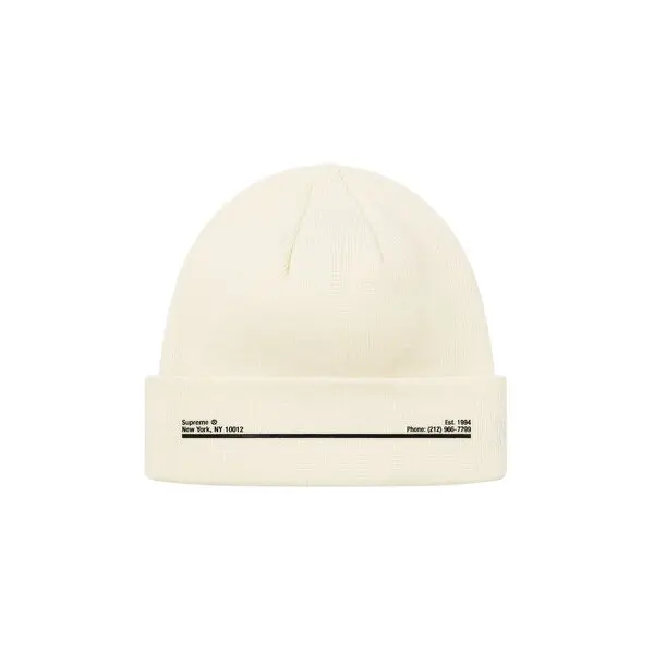 Supreme X New Era Shop Beanie - Cream