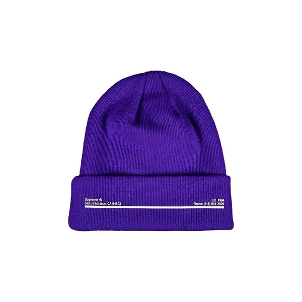 Supreme X New Era Shop Beanie - Purple