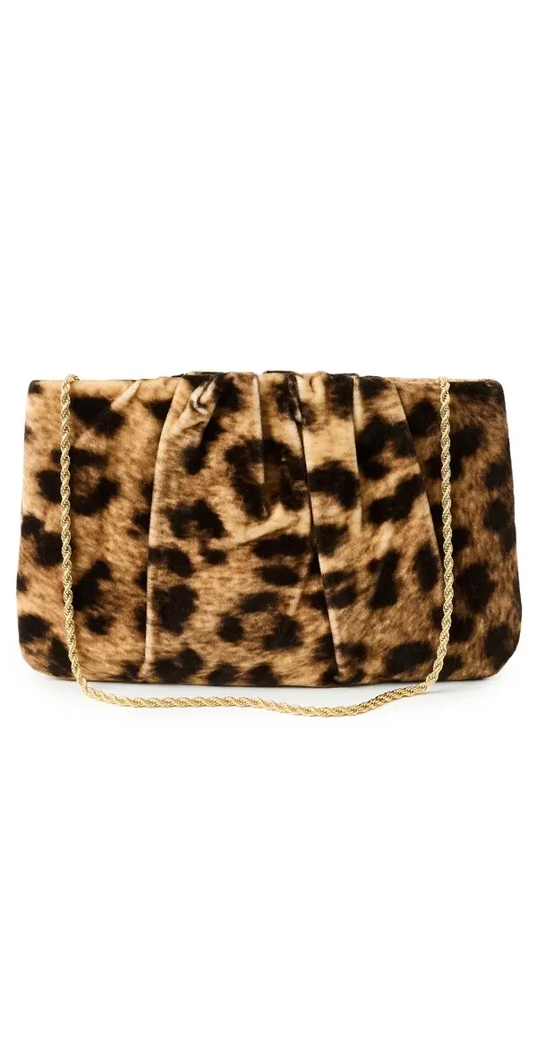LOEFFLER RANDALL Serena Gathered Clutch - Leopard