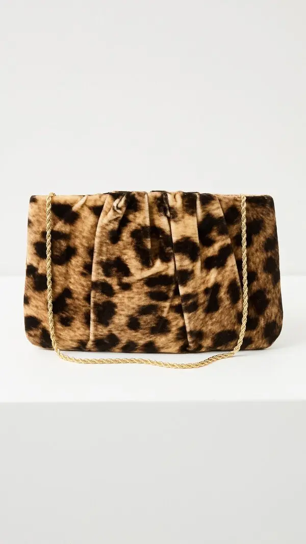 LOEFFLER RANDALL Serena Gathered Clutch - Leopard