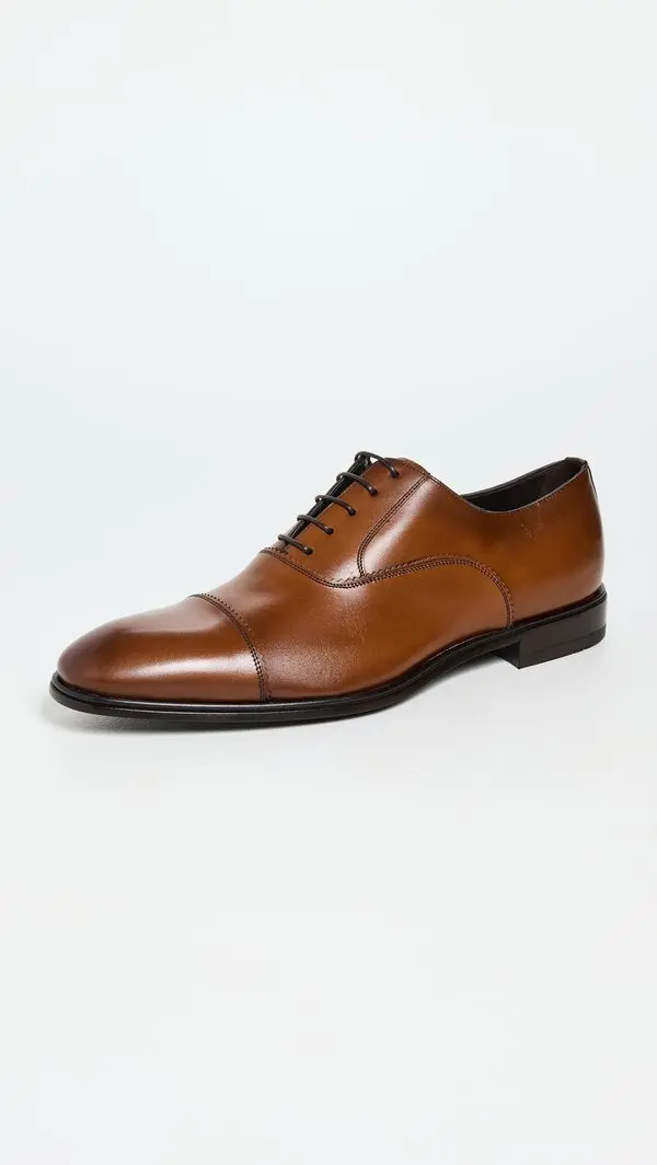 FERRAGAMO Boston Leather Lace Up Dress Shoes - Natural/t. Moro