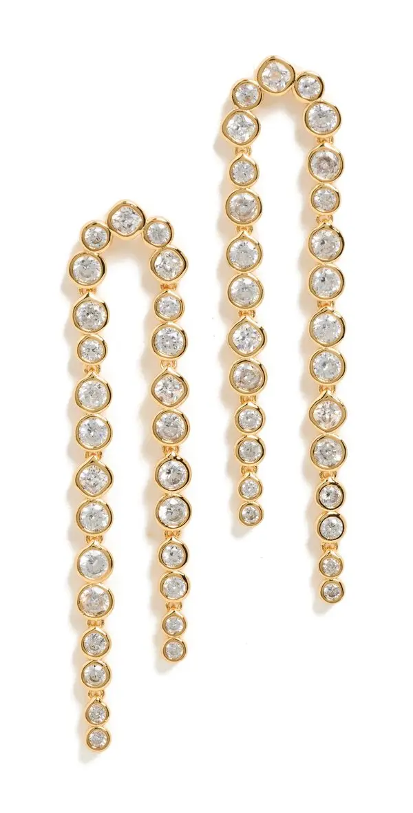 Shashi Bezel Tennis Earrings - Gold
