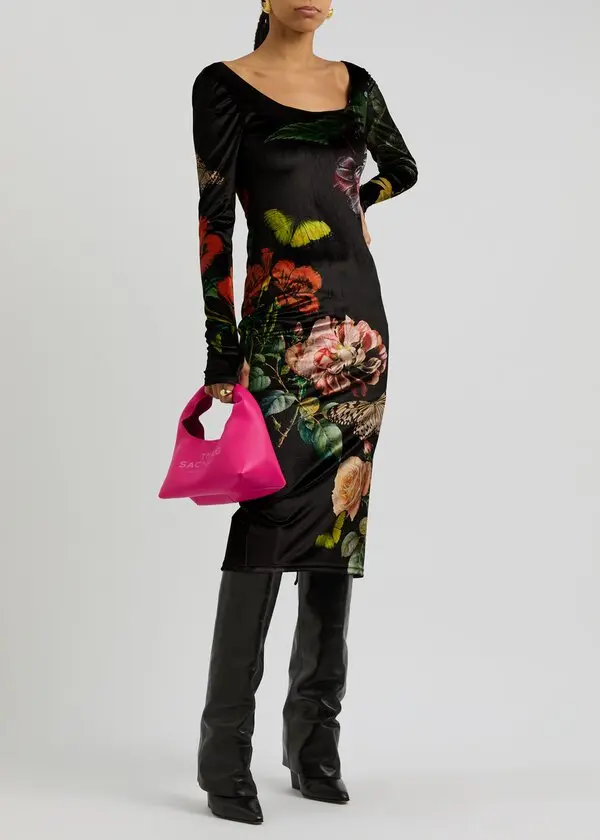 delora velvet midi dress ALICE + OLIVIA Delora Velvet Dress