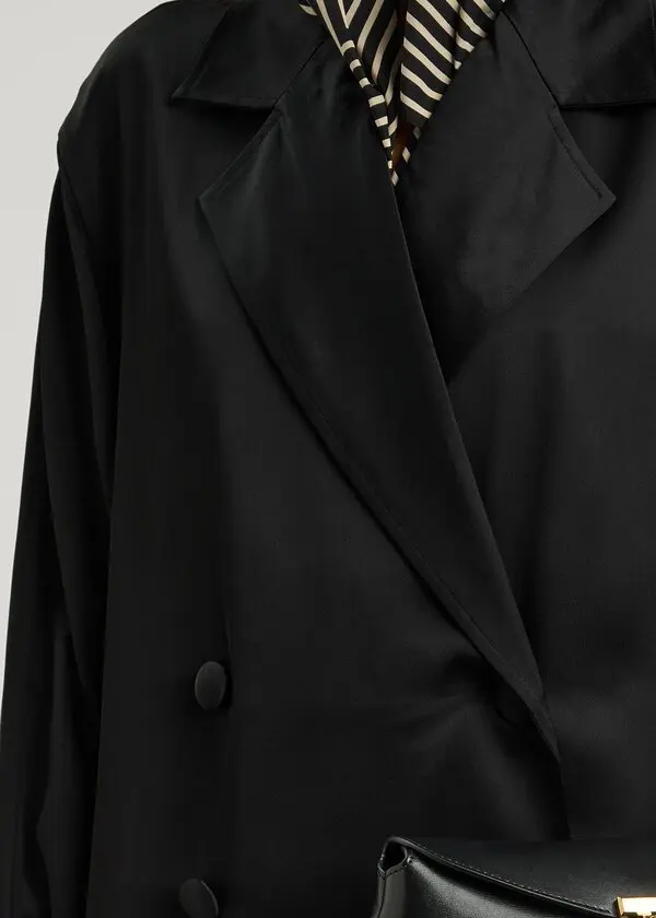 TOTEME Double-breasted Satin Trench Coat
