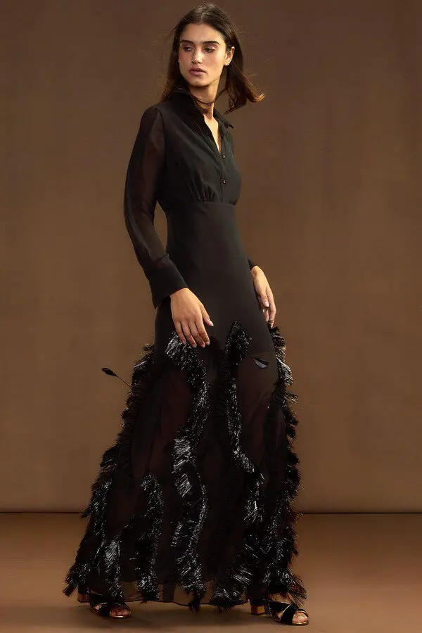 Cynthia Rowley Dusk Silk Maxi Dress In Black - 78% Off | Editorialist