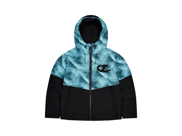 Trapstar Hyperdrive Hooded Puffer Jacket - Black/blue