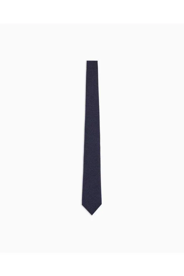 Giorgio Armani Pure Silk Micro Polka-dot Jacquard Tie - Blue