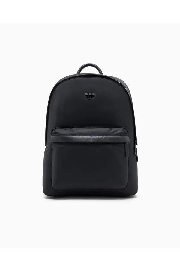Emporio Armani Recycled Nylon Round Backpack - Black