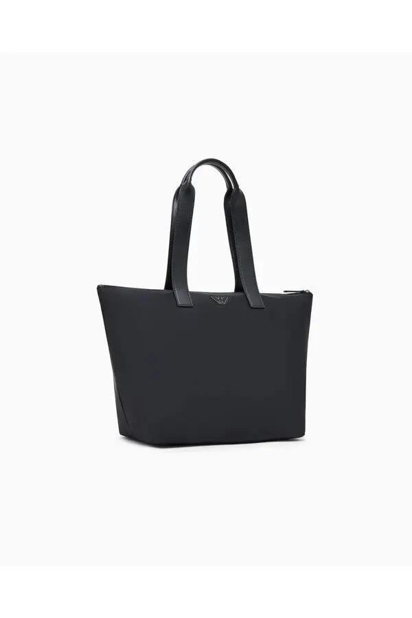 Emporio Armani Medium Shopper Bag In Recycled Nylon