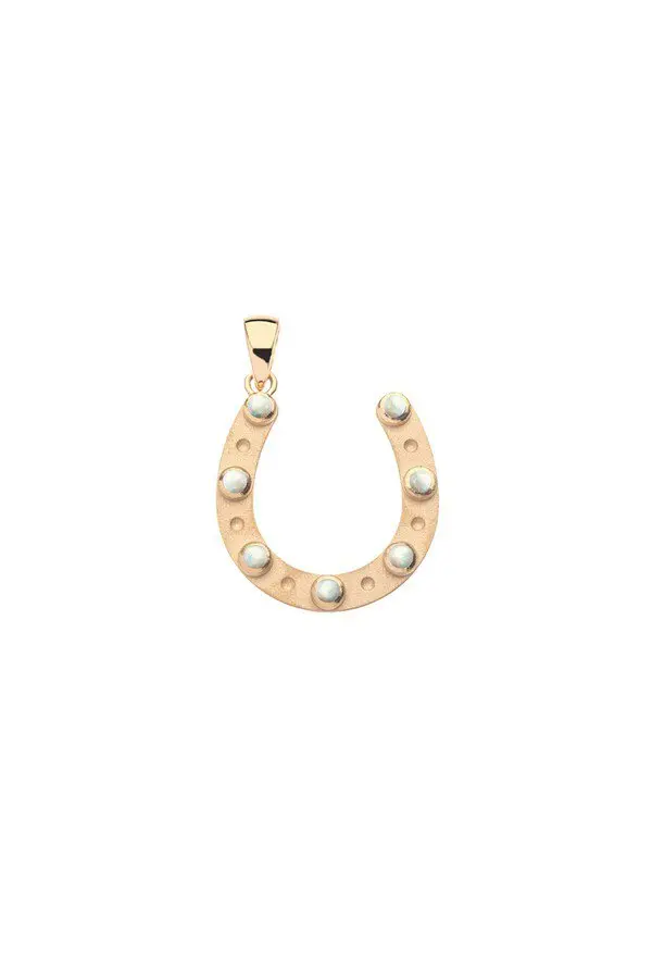 JANE WIN Lucky Count Your Wishes Horseshoe Pendant - Gold