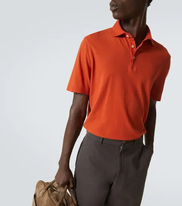 Fedeli Piqué Polo Shirt - Orange