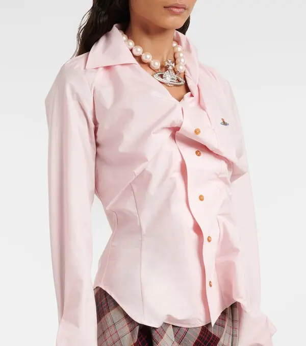 VIVIENNE WESTWOOD Orb Gathered Asymmetric Shirt - Pink
