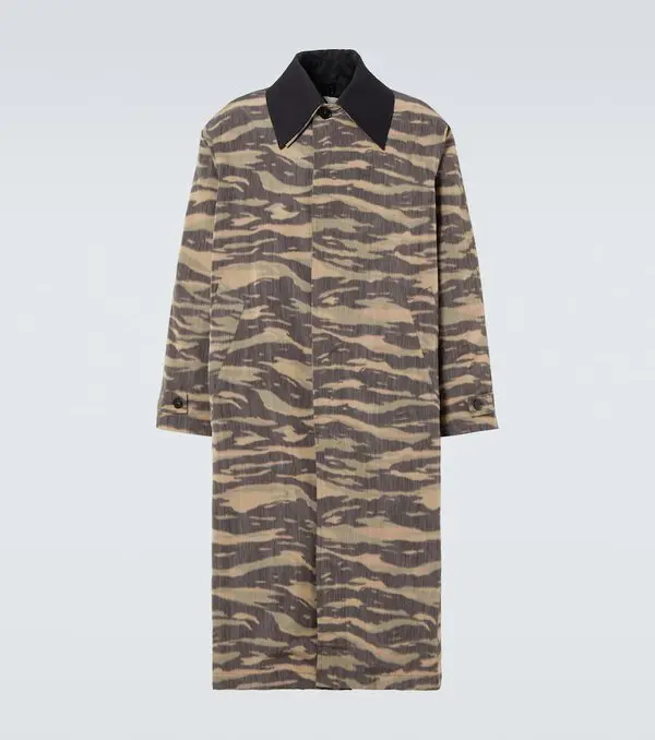 JIL SANDER Camouflage Crêpe De Chine Car Coat - Multicoloured