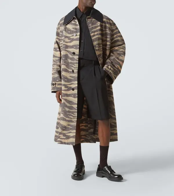 JIL SANDER Camouflage Crêpe De Chine Car Coat