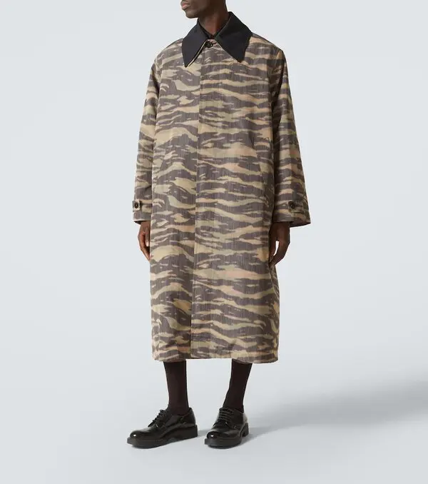 JIL SANDER Camouflage Crêpe De Chine Car Coat