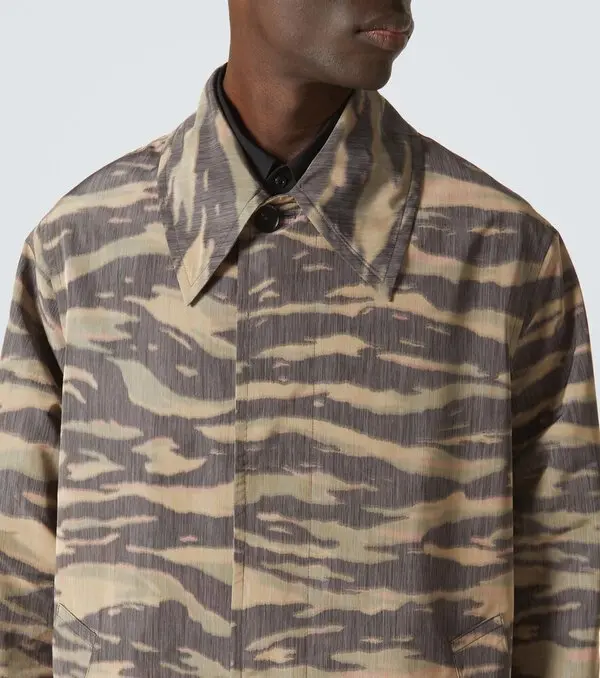 JIL SANDER Camouflage Crêpe De Chine Car Coat