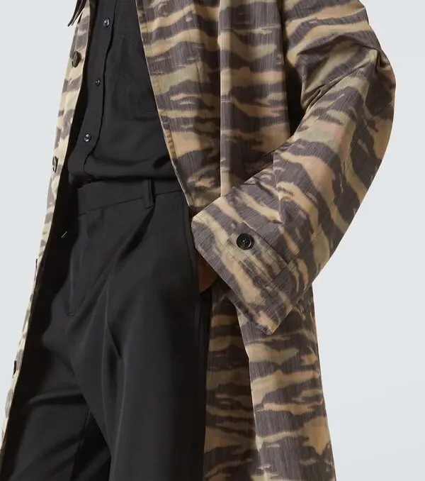 JIL SANDER Camouflage Crêpe De Chine Car Coat