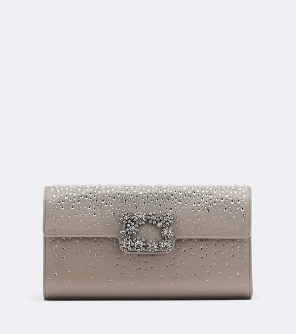 ROGER VIVIER Efflorescence Embellished Clutch - Grey