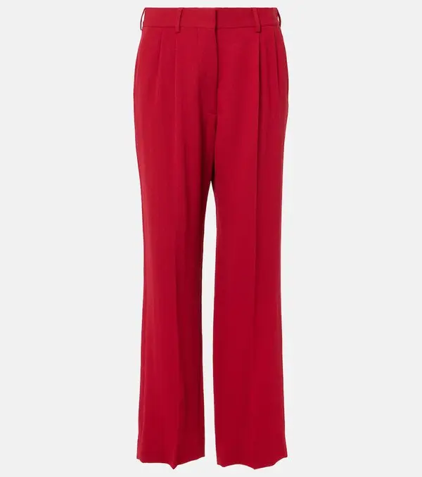 BLAZÉ MILANO Wool Wide-leg Trousers - Red